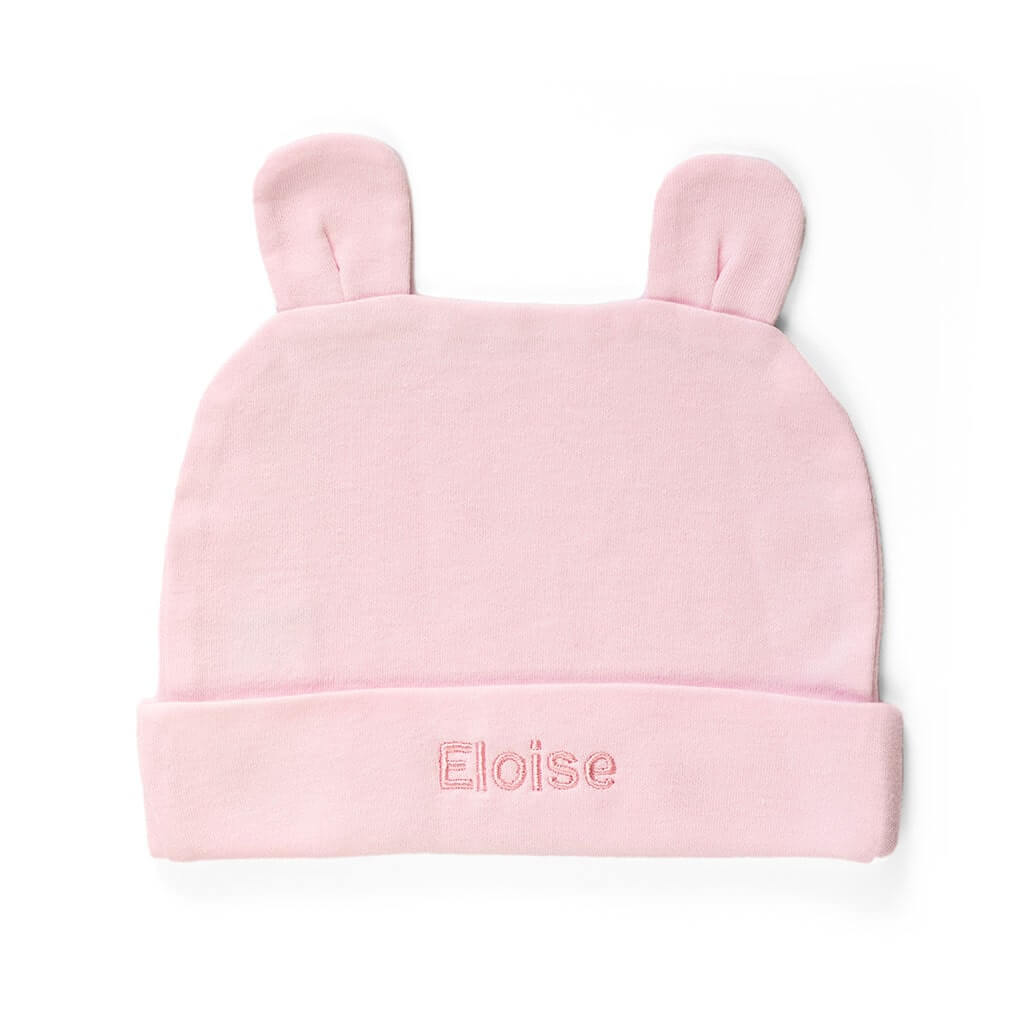 Personalised Baby Beanie | Bunny Beanie - Pink