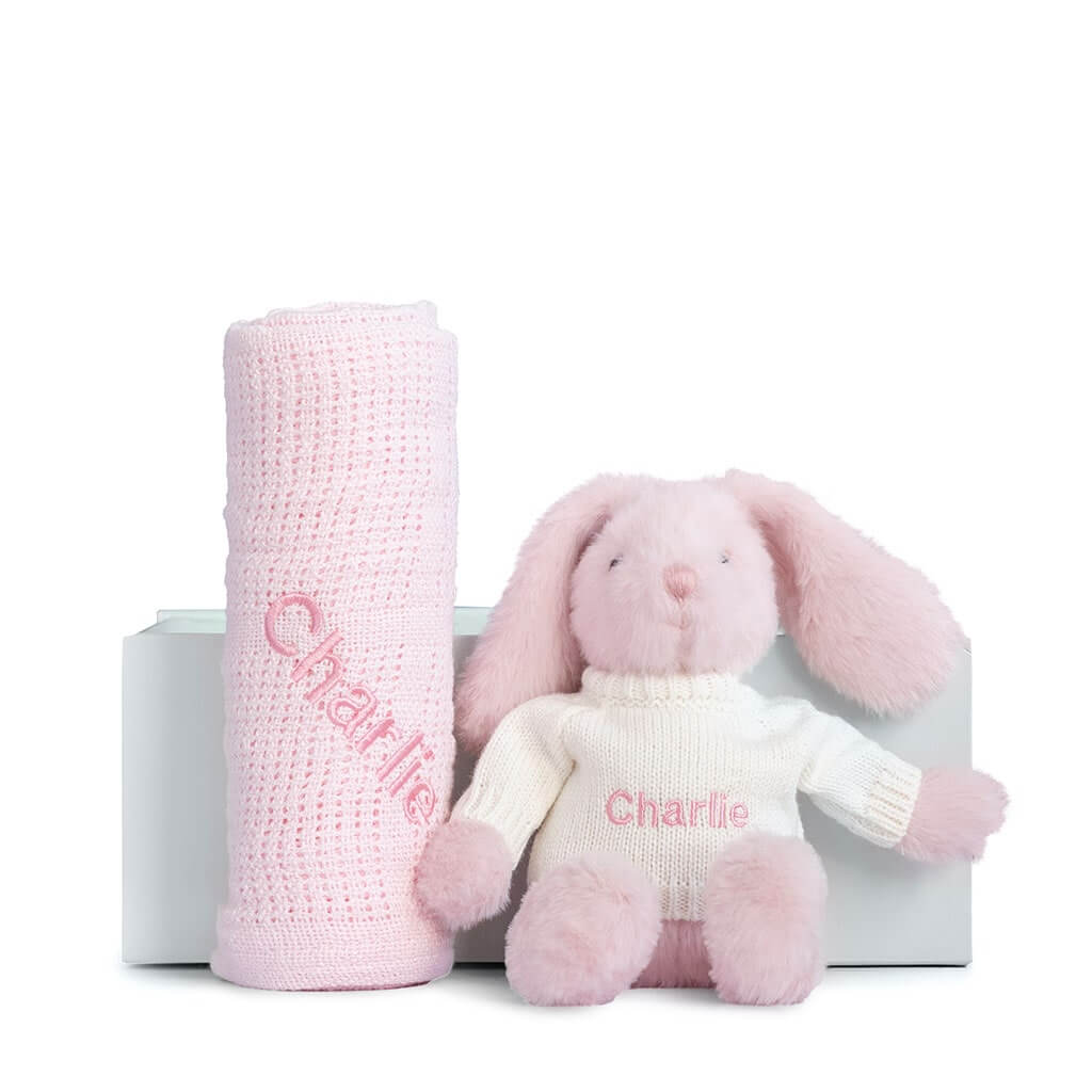 Personalised Baby Gift Basket | Cuddle Set - Pink